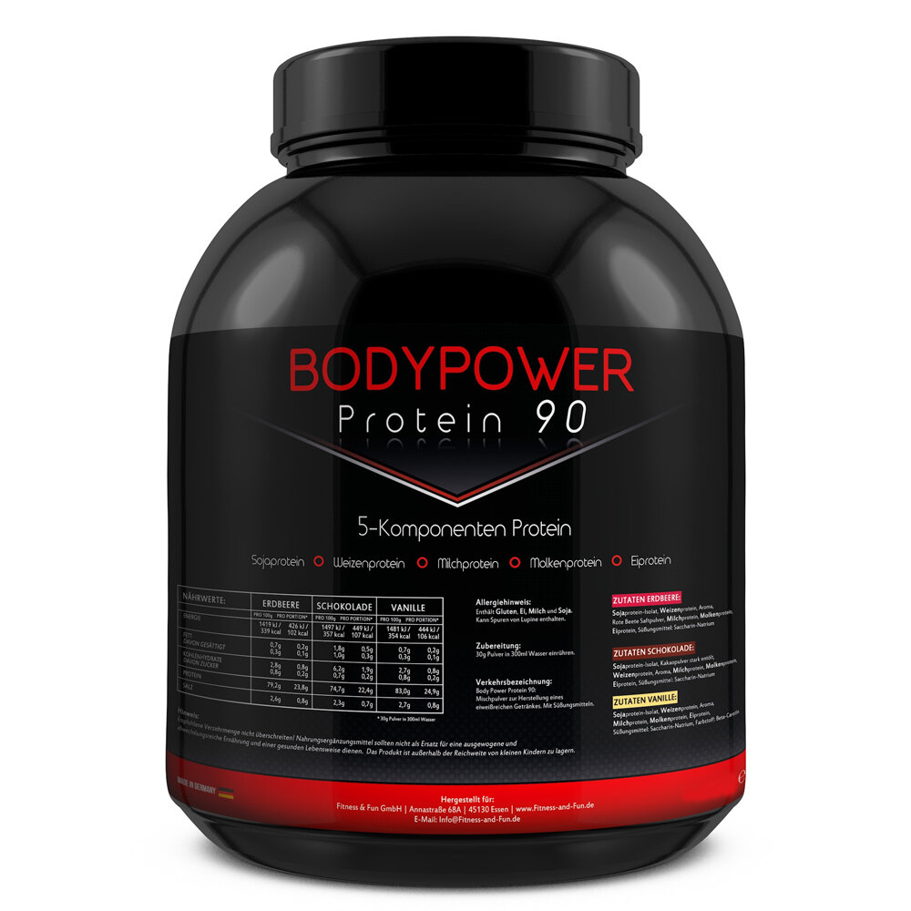 Body Power Protein 90 4kg Dose Schoko, 49,99